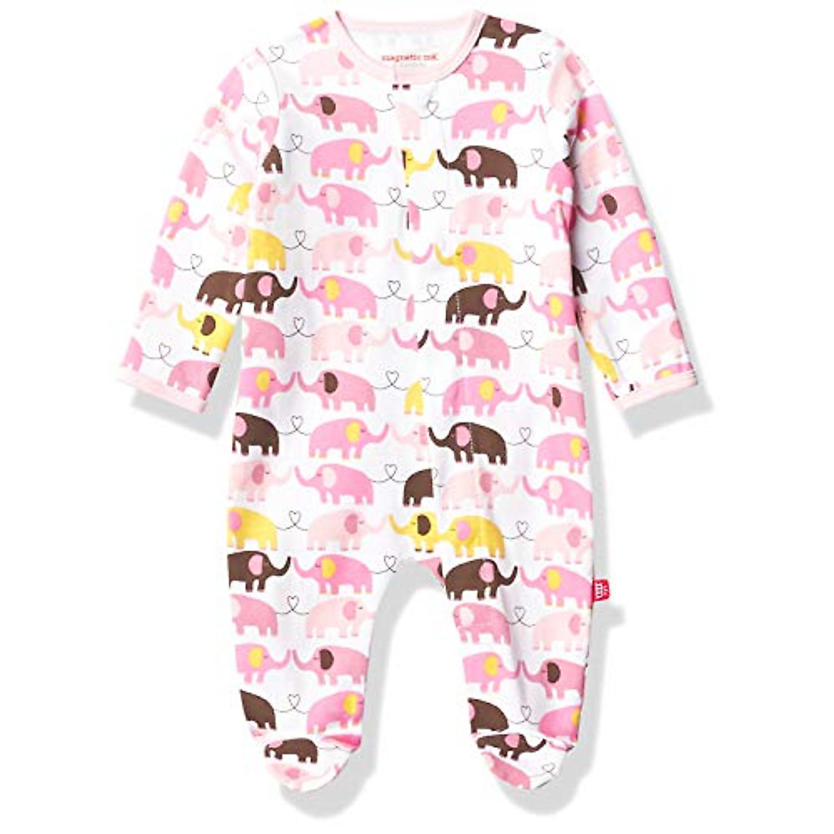 Magnificent Baby Unisex Baby Footies Pink Elephant, 3-6M 12-16 lb US