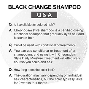 CHEONG DAM STYLE Forest Black Change and Coverage Volume Shampoo, Semi Permanent Hair Color, Korean and Darkening Grey Hair Dye, Peptide, Ceramide, Hyaluronic Acid, Paraben Free, 6.7oz (Dark Brown)