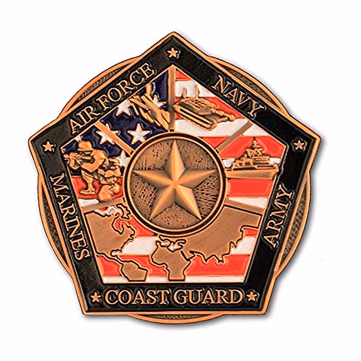 Armed Forces Honor Troops Challenge Coin, Military Support Coin. Die Struck Brass Challenge Coin Designed by Military Veterans! Marines Corps, Navy, Army, Air Force, Coast Guard Challenge Coin!