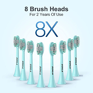 Sonic Electric Toothbrush, 3 Modes Rechargeable Tooth Brush with 8 Dupont Bristles, Smart Timer, Whitening Electric Toothbrushes for Adults and Kids (Green)