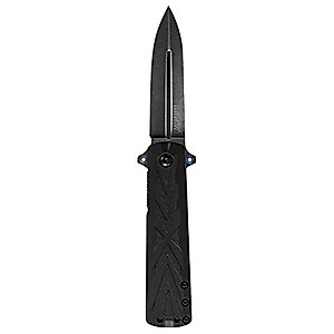 Kershaw Barstow Pocketknife, 3" 8Cr13MoV Steel Spear Point Plain Edge Blade, Assisted Opening Folding EDC, Tactical Knife,Black