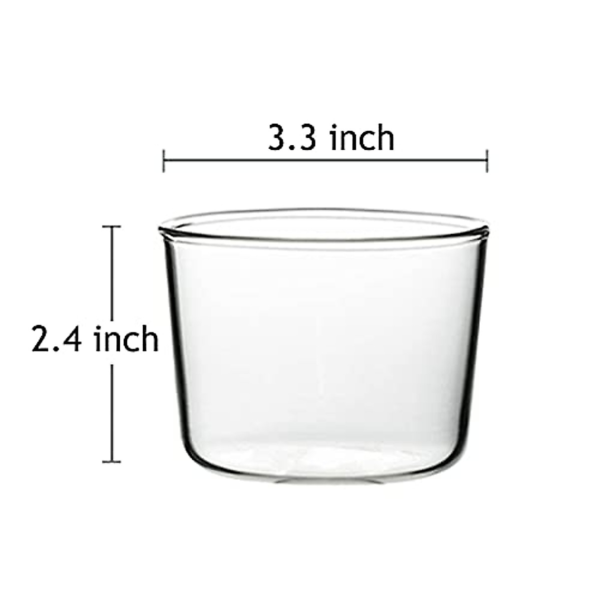 Sizikato 4pcs Clear Glass Dessert Cup, 7 Oz Custard Cup, Pudding Cup, Oven Safe