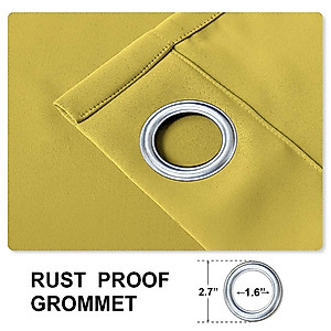 cololeaf Porch Curtains Outdoor Waterproof Patio Garden Outdoor Curtain/Exterior Shades/Blinds- Grommet Thremal Insulated Blackout Curtain - Yellow 84" Wx96 L Inch (1 Panel)