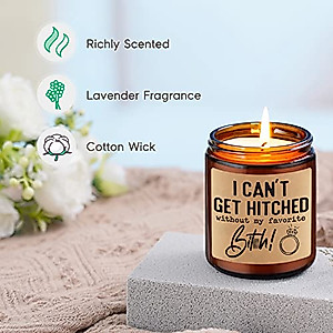GSPY Scented Candles - Bridesmaid Proposal Gifts, Funny Bridesmaid Gifts - Bridesmaid Candle Gift - I Can’t Get Hitched Without - Maid of Honor Proposal Gifts, Matron of Honor Gifts, Bridesmaids Gifts