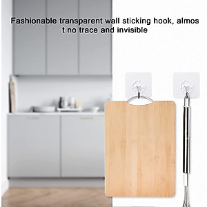 Zimokit 20 Pack Wall Hooks, Clear Sticky Wall Hooks, Seamless Hooks, Heavy Duty Adhesive Hooks, Reusable, Hanging Adhesive Hooks for Kitchen, Bathroom, Shower Room