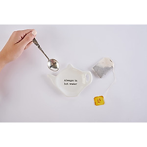 Mud Pie Home Kitchen Circa Tea Time Teapot Tea Bag Spoon Rest Sets 42600444 (Always in hot water)