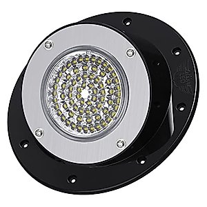 Leisure LED RV Exterior Round Surface Mount Flood Porch Utility Light - Black 12v 1100 Lumen Lighting Fixture Replacement Lighting for Weekend Warrior RVs, Trailers, Campers, 5th Wheels (Black)