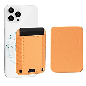 Rxuiael Stretchy Magsafe Wallet for iPhone 12 & 13 & 14 & 15 Series Magnetic Wallet Card Holder Apple Wallet for Women Men,Fit 6 Cards (Yellow)