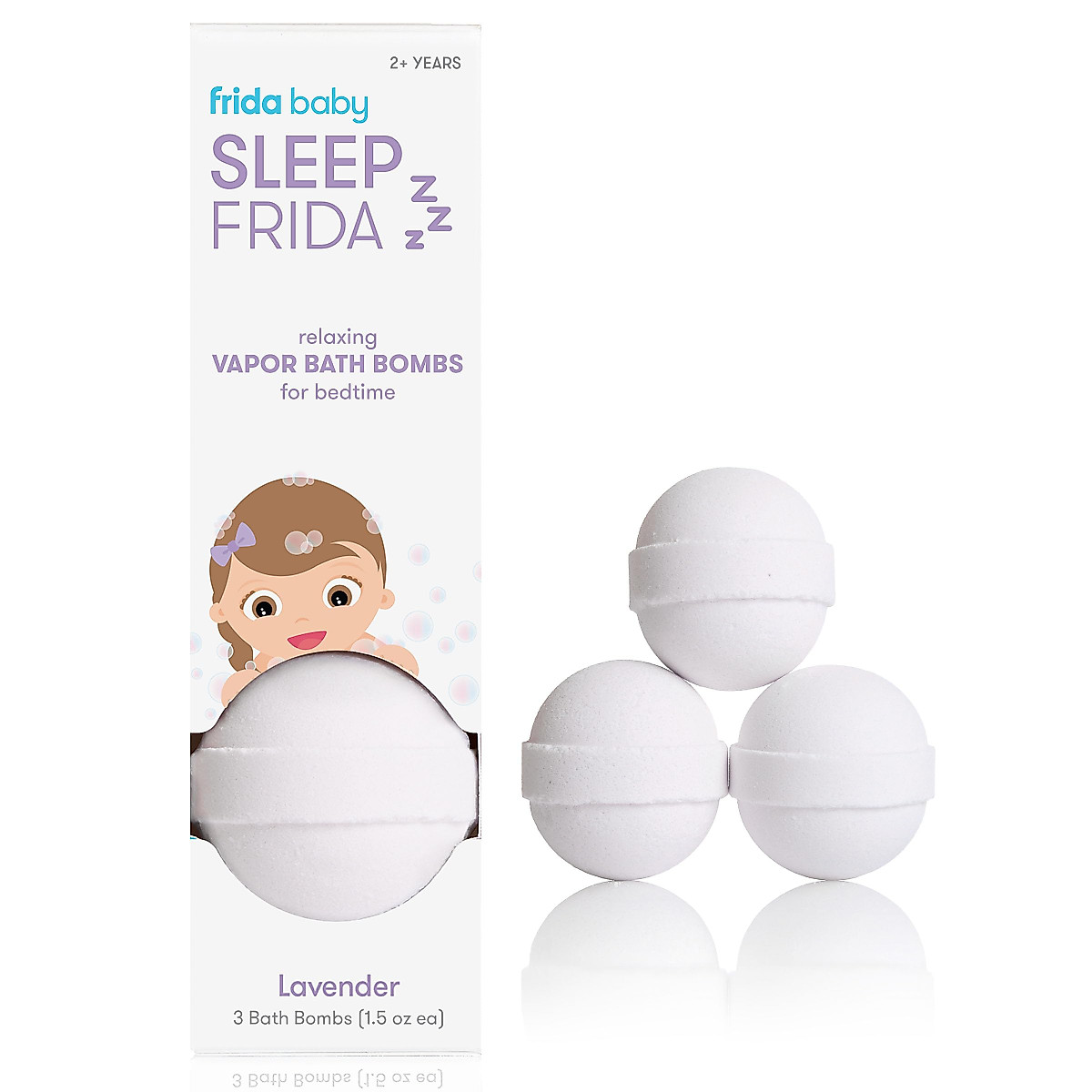 Frida Baby Natural Sleep Bath Bombs, Lavender Essential Oil Bath Bombs for Bedtime, Valentines Day Gifts for Kids, Relaxing & Calming Shower Bombs with Aromatherapy Oil for Better Sleep
