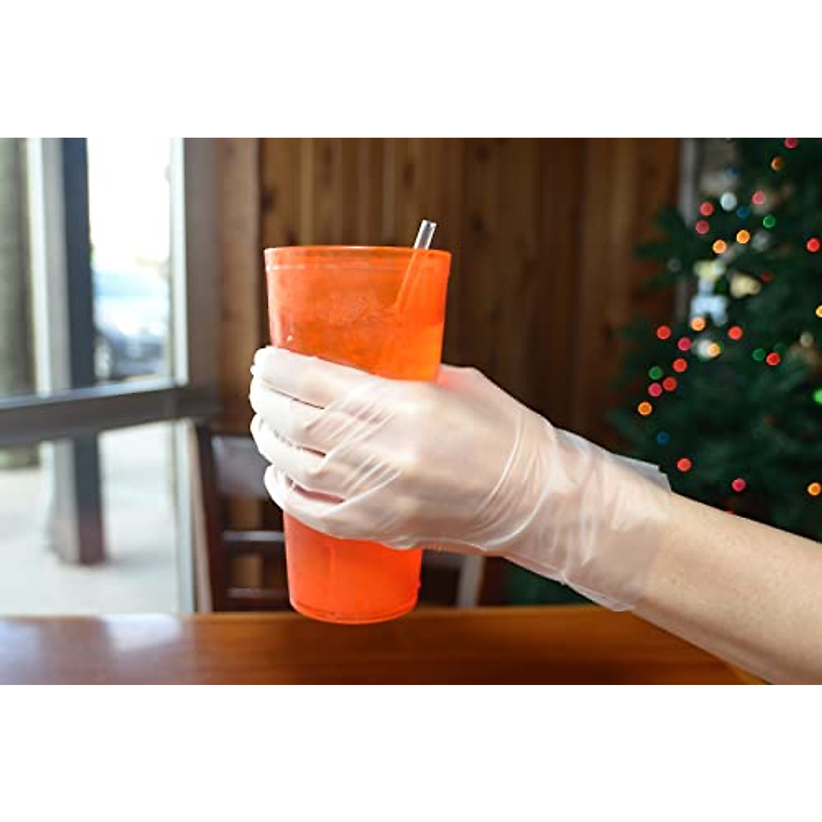 Daxwell Food Safe Stretch Poly Gloves (Medium, 1,000 Count) Non-Latex, Disposable, Food Handling Use, Powder Free, F10000224,White