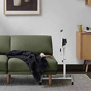 Magshion Height Adjustable Mobile Desk Laptop Stand White Rolling Cart Sofa Bed Side Table for Bed Couch Office