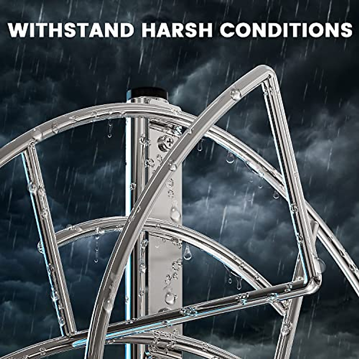 Stainless Steel Garden Hose Holder, SOLIGT Heavy Duty Freestanding Hose Stand, Rustproof Water Hose Holders for Outside Yard - Sturdy to Hold 150ft Hoses