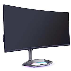 Cooler Master GM34-CWQA 34” ARGB Curved 144Hz VA QD Tech Ultra-WQHD 3440 x 1440 PC Monitor, 0.5ms (MPRT), Curve 1500R, FreeSync Premium, DP*1, HDMI2.0 * 2, USB C*1, VESA Mount (CMI-GM34-CWQA-US)
