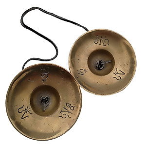 WingPower Tibetan Handmade Yoga Meditation Om Tingsha Bell Chimes Cymbal Set (2.6", 8 Lucky Symbols) Buddhist Bell - Yoga/Spiritual/Buddhist/Chimes/Hand percussion instrument/Home Decor Gift Set