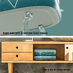 QMMD Paddling Pools for Kids,3-Ring Inflatable Paddling Pools Family Pool,Paddling Pool Large 59X40X21inch, Easy Set Rectangular Pool Adult Bath Tub with Electric Pump for Kids Water Party Garden