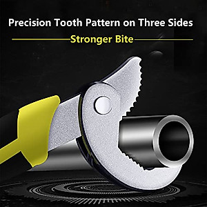 Maizoon Wrench Set 2 Pieces Universal Yellow Non-Slip Handle 3 Sided Precision Tooth Forging Stronger Bite CR-V Steel Swivel Opening Car Plumbing Home Repair Tools