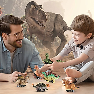 LIHAO 6 Pack Easter Eggs Dinosaur Toys Pull Back Cars for Easter Egg Hunt, Easter Basket Stuffers Fillers Kids Party Favors