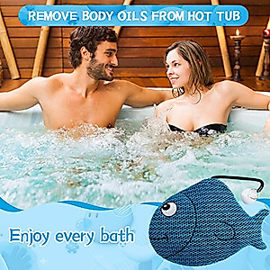Hot Tub Scum Absorber, Reusable Scum Absorber for Spa Hot Tub, Hot Tub Cleaner for Inside Surface, Hot Tub Accessories for Adults and Kids, Pool Scum Absorber, Spa Defoamer for Hot Tub (2 Pack)