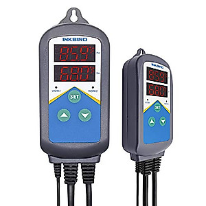 Inkbird Heating Thermostat Aquarium Reptile Submersible Probe Sensor ITC306T Relay Digital Greenhouse Temperature Controller Dual Stage Timer Switch Only Heat Plug Outlet No Cooling