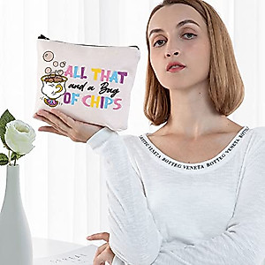 BWWKTOP Chip Makeup Bag Beauty Cartoon Inspired Gifts All That And A Bag Of Chips Makeup Zipper Pouch Bag Chip Merchandise (Bag Of Chips)