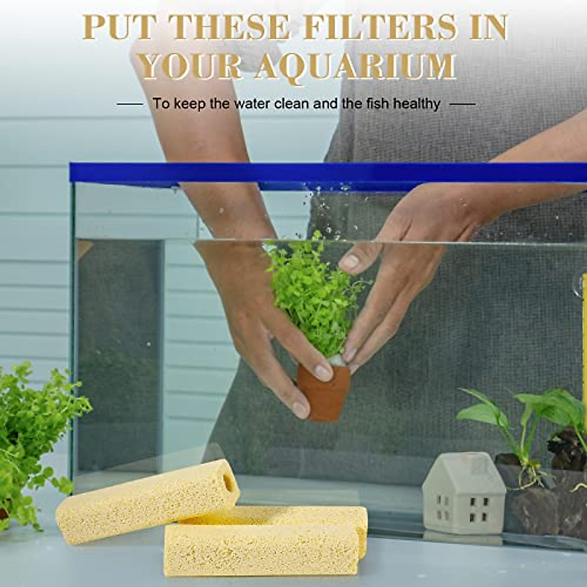 40 Pcs 6.1 Inch Large Aquarium Filter Media Aquarium Bio Media Blocks ...