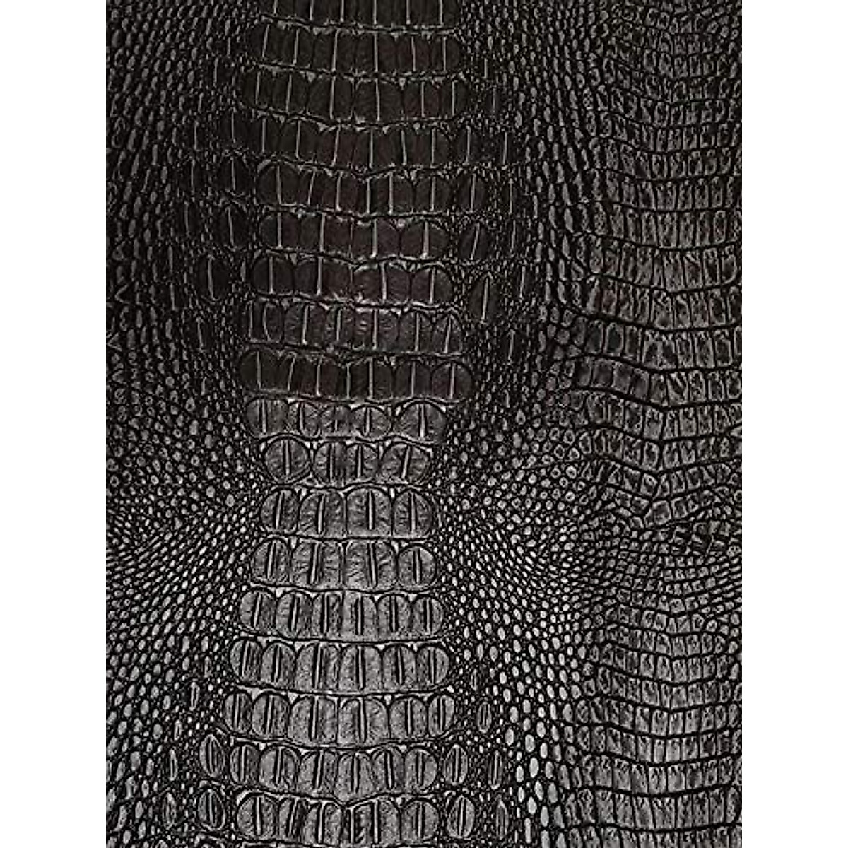 Vinyl Crocodile Allie Fake Leather Upholstery 54" Wide Fabric by The Yard (Ebony Black)