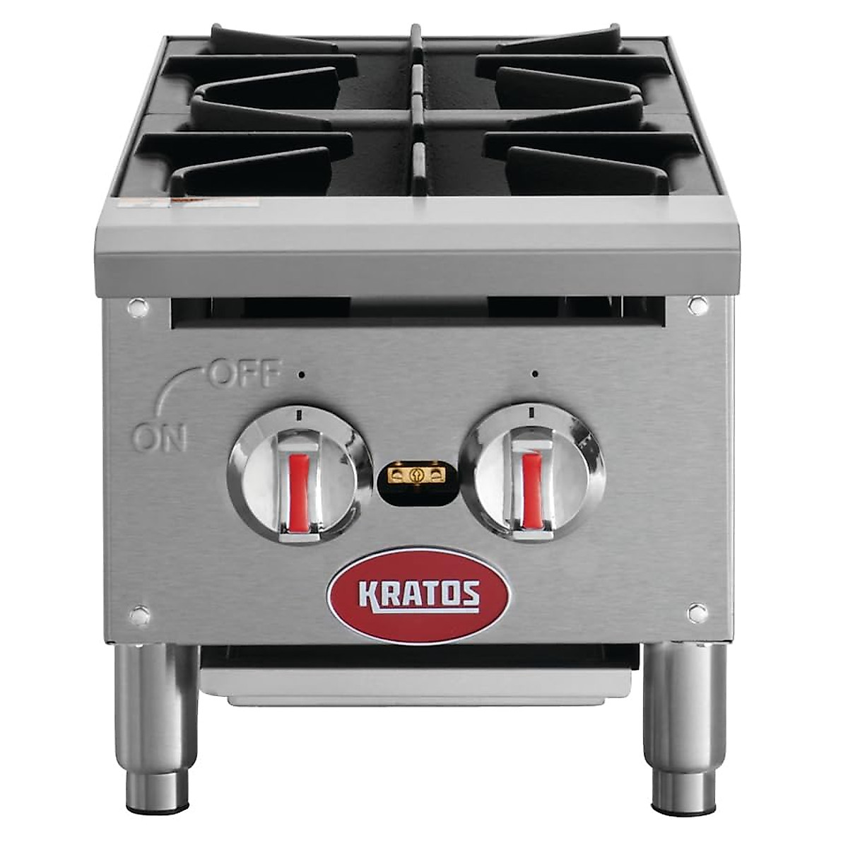 Kratos Commercial Countertop Gas Range - 2 Burners, 50,000 Total BTU, Field Convertible to Liquid Propane, 12" W (29Y-070)