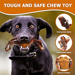KGPERGU Dog Chew Toys for Aggressive Chewers Large/Medium Breed, Super Chewer Dog Toys, Indestructible Dog Toys, Rubber Dog Chew Toys, Tough Dog Toys to Keep Them Busy, Bacon Flavor