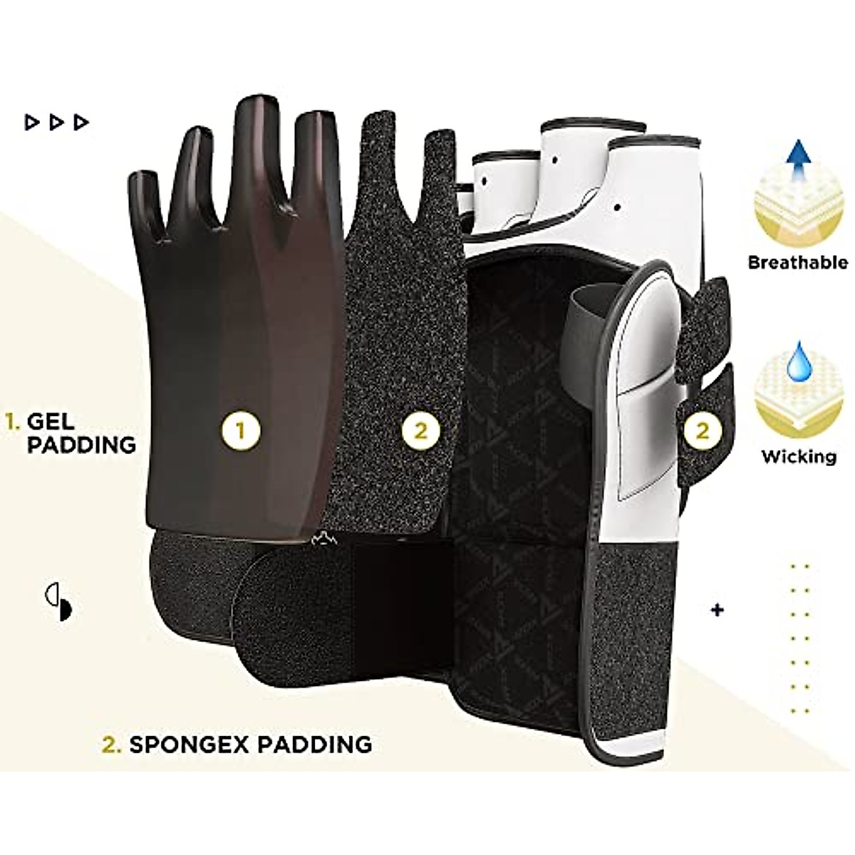 RDX MMA Gloves Sparring Martial Arts Grappling Cowhide Leather Training UFC Cage Fighting Combat Punching Bag Gel Mitts,Black,Small