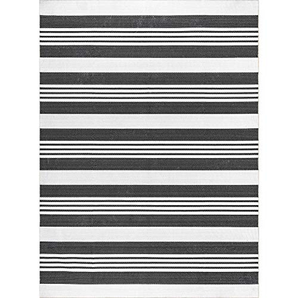 nuLOOM Lena Machine Washable Striped Area Rug, 5' x 8', Grey