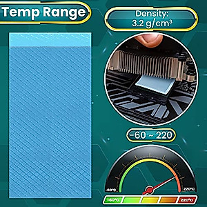 Nab Cooling Thermal Pad 15 W/mK, 90x50 Heat Resistance, Non-Conductive, High-Temperature Resistance, Silicone Thermal Pads for Laptop, Heatsink, GPU, CPU, LED & PS4 (90x50x1.5)