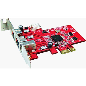 Ableconn PEX-FW107 1394b & 1394a 3-Port PCI Express (PCIe) Low Profile FireWire Host Adapter Card - TI XIO2213 Chipset