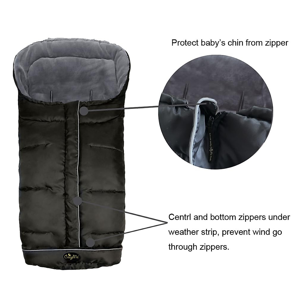 CozyMe Stroller Footmuff for Toddler, Stroller Blanket Evelution, Winter Baby Universal Stroller Bunting Bag, Warm Bunting Bag, Bottom Opens for Multi-Use,6-36M