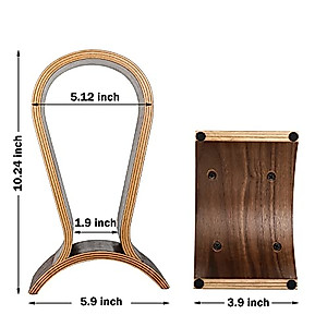 Headphone Stand Wood, Headset Stand for Desk, Walnut Gaming Headphone Holder Compatible for Sennheiser, Bose, Beats, Razer, AKG, Airpod Max, HyperX, Sony PS4 et.
