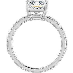 10K Solid White Gold Handmade Engagement Rings 2.0 Ct Princess Cut Moissanite Diamond Solitaire Wedding Bridal Ring Set For Women Her Propose Ring By Moissanite Gems (7)