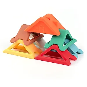 lofca Silicone Building Block Baby Educational Montessori Toy Toddler Stacking Sets House 7 Pieces