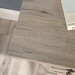 Sauder Palladia Dresser, L: 57.64" x W: 15.51" x H: 33.78", Split Oak Finish