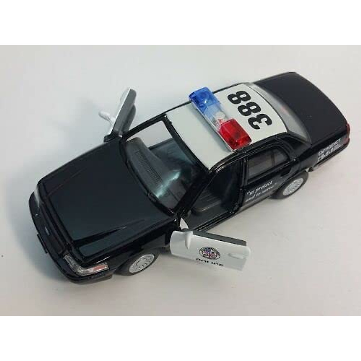 🚓 KiNSMART Ford Crown Victoria 5" 1:42 Scale Police Interceptor Car w/ Pullback Action 👮