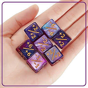 Sumind 24 Pieces MTG Dice Counters Token Dice Compatible with Magic The Gathering Dice Glitter D6 Dice Cube Loyalty Counter Dice Compatible with MTG, CCG, Card Gaming Accessory (Fresh Style)