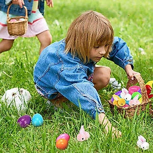 TOY Life Easter Basket Stuffers with Bunny 24 Pack Egg Fillers for Kids Eggs Toys Inside, Mini Stuffed Animals, Hunts Surprise