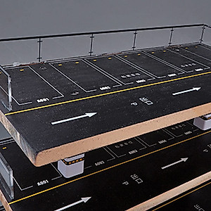 Harilla 1/64 Wooden Parking Lot Models Miniatures Car Garage Parking Lot Accessories Home Decor Collection Gifts