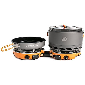 Jetboil Genesis Basecamp Backpacking and Camping Stove Cooking System with Camping Cookware