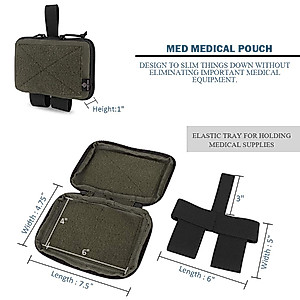 PETAC GEAR Tactical Medical Pouch Compact Admin Belt Pouch EMT First Aid Pouch IFAK Utility Pouch Trauma Kit Organizer Tourniquet Holder (RG)