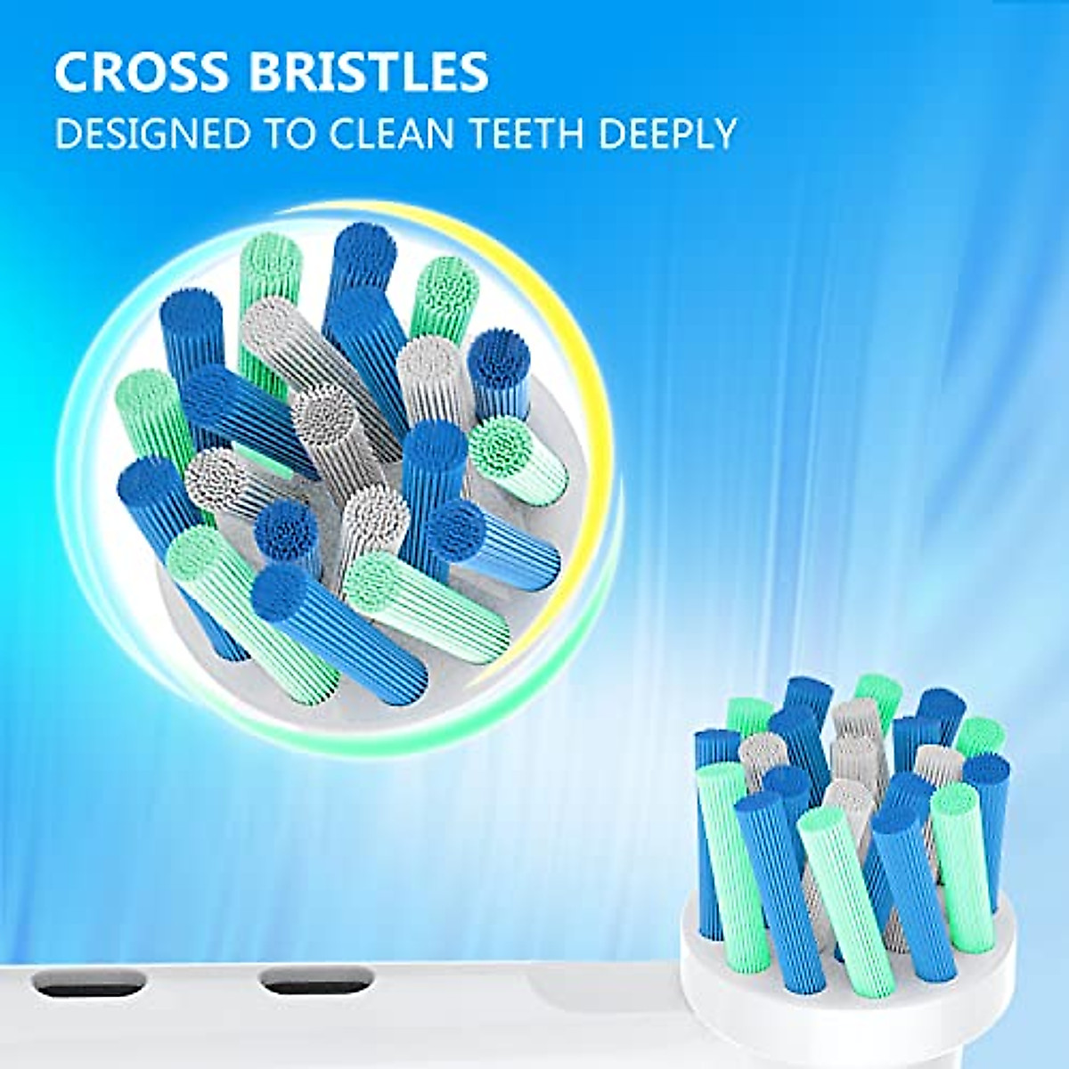 Replacement Toothbrush Heads Compatible with Braun Oral-B Electric Toothbrushes, 4pcs, Round Head Fits for CrossAction, Accessories for Vitality Plus
