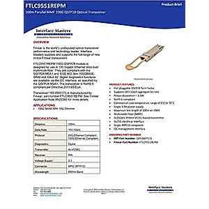 Finisar 100GBASE-SR4 100m QSFP28 Optical Transceiver FTLC9551REPM