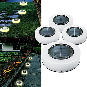 UgyDuky Solar Deck Lights Warm White Outdoor Led Solar Step Lights Waterproof IP65 for Garden Patio Concrete Pathway Walkway Driveway(4 Pack)