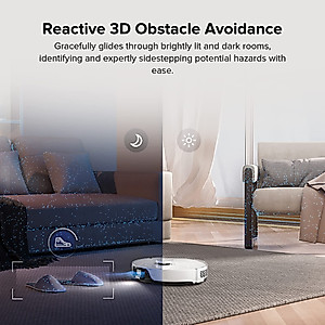 roborock S8 Robot Vacuum and Mop Cleaner, DuoRoller Brush, 6000Pa Suction, ReactiveAI 2.0 Obstacle Avoidance, Sonic Mopping, Auto Lifting Mop, Works with Alexa, Perfect for Pet Hair, White