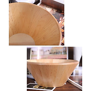 Hemoton Wooden Serving Bowl for Fruits or Salads 28cm Wooden Japanese Style Salad Bowl Rustic Wooden Bowl