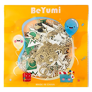 BeYumi Camp Bachelorette Table Confetti - 300Pcs Camping Table Confetti Decorations Table Gold Glitter Diamond Ring Miss to Mrs Mountain Tent Paper Confetti Decor for Hiking Engagement Party Supplies