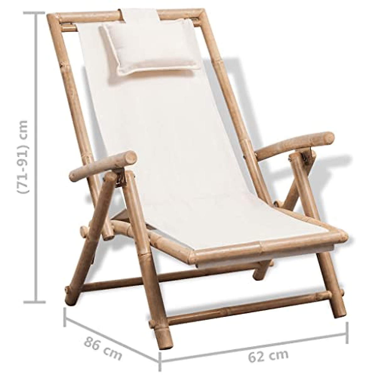Youuihom Outdoor Deck Chair Outdoor Conversation Set Lawn Furniture Patio Garden Chairs Suitable for Patio, Lawn, Porch, Garden, Backyard, Poolside 24.4" x 33.9" x 35.8" Bamboo